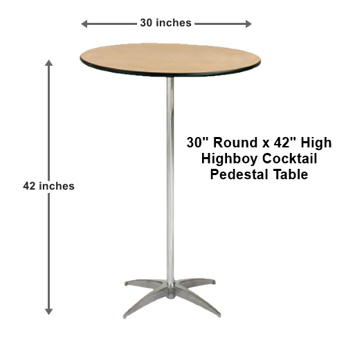 42" Tall Cocktail Table Rental | Hood River | Riverhood Rentals